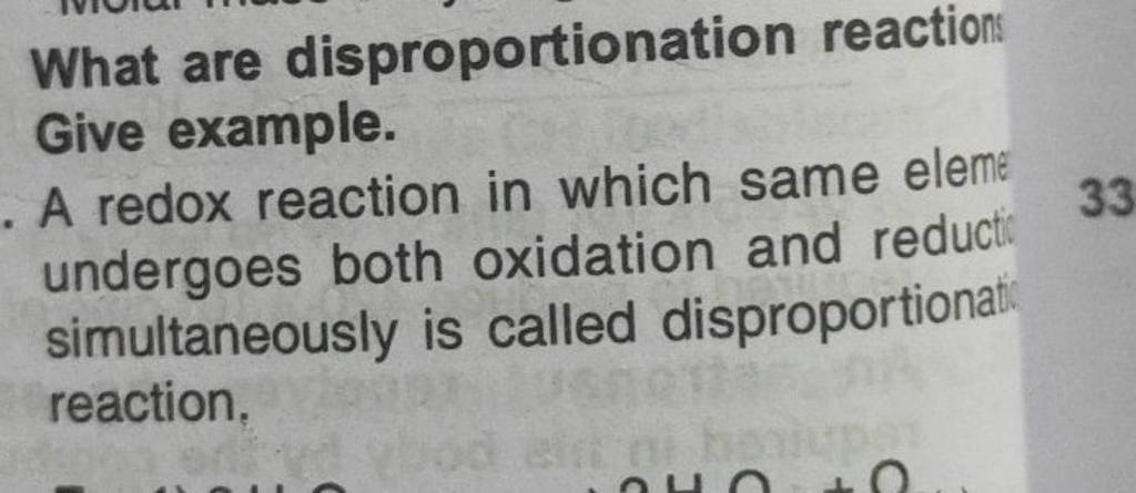 What Are Disproportionation Reactions Give Example A Redox Reaction In W