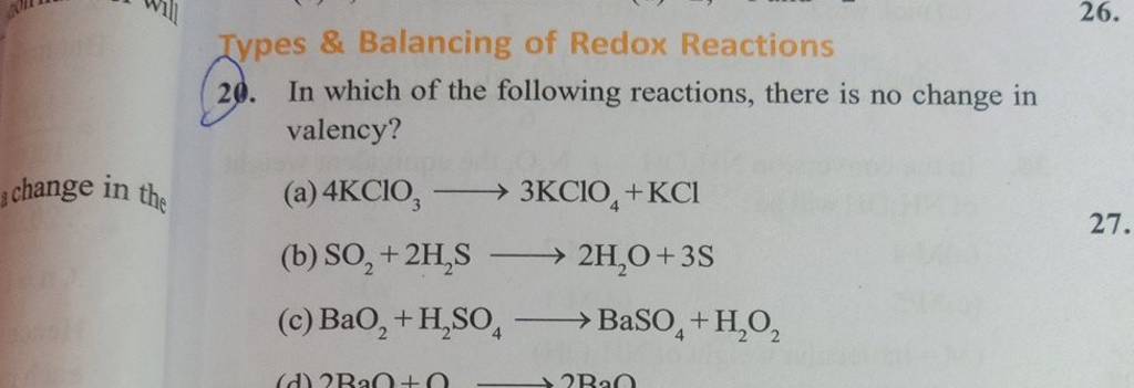 Types \& Balancing of Redox Reactions | Filo
