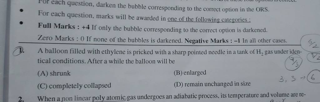 - For each question, marks will be awarded in one of the following catego..