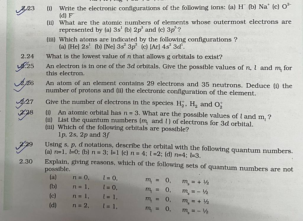 2 24 What Is The Lowest Value Of N That Allows G Orbitals To Exist An El 