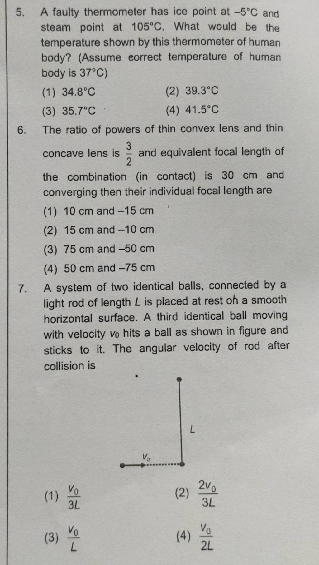 A system of two identical balls, connected by a light rod of length L is