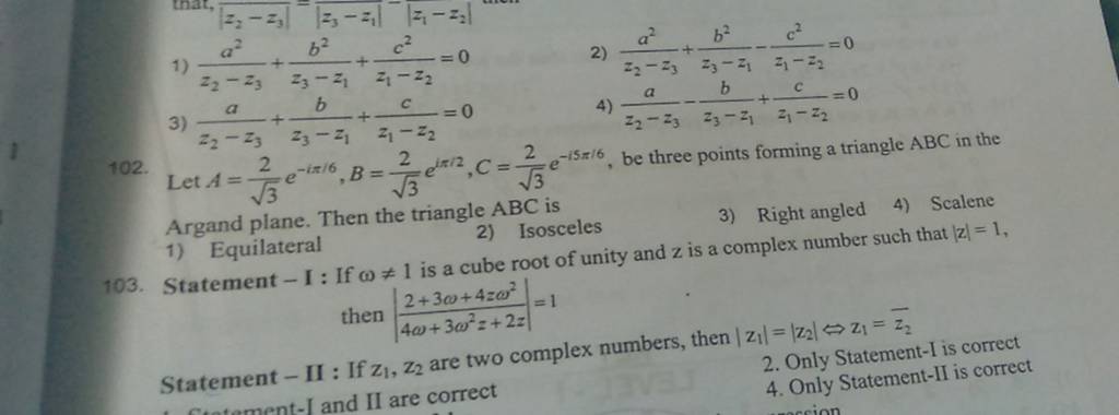 Let A=3 2 e−iπ/6,B=3 2 eiπ/2,C=3 2 e−i5π/6, be three points forming a tri..