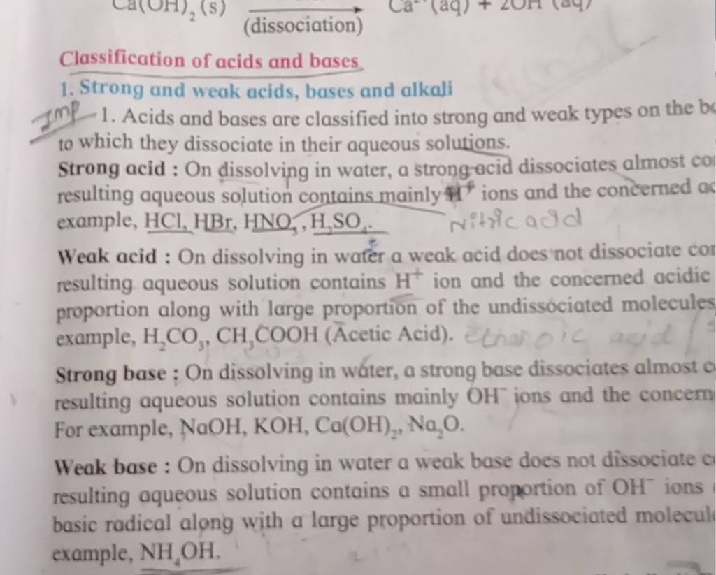 Classification of acids and bases. 1. Strong and weak acids, bases and al..