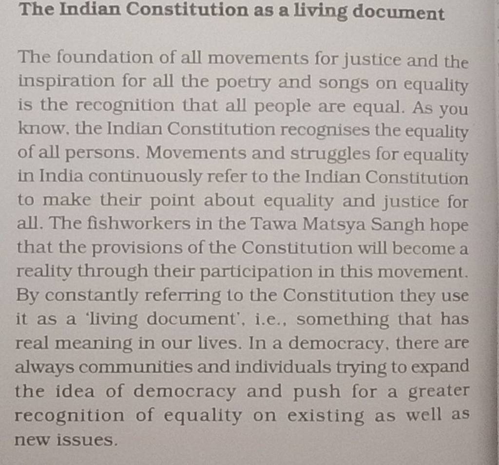 The Indian Constitution as a living document The foundation of all moveme..