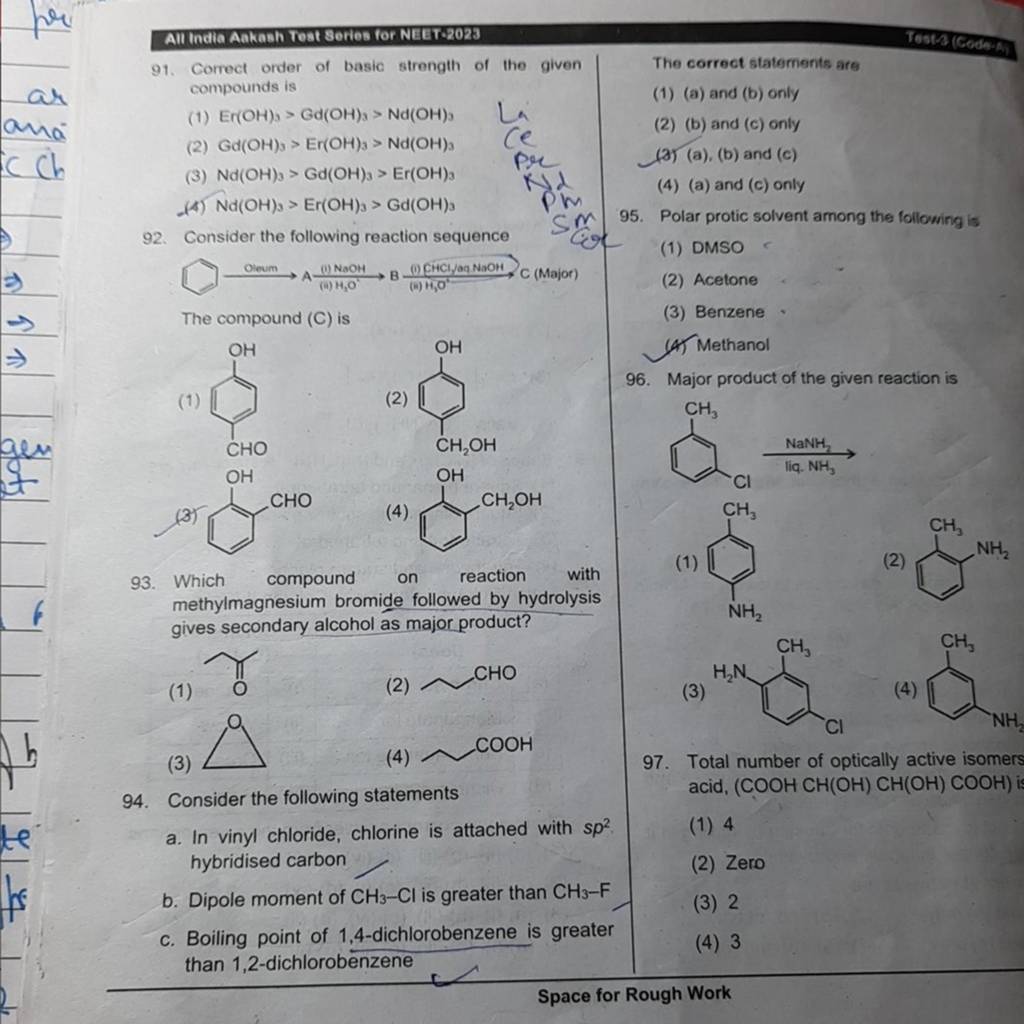 Which compound on reaction with methylmagnesium bromide followed by hydro..