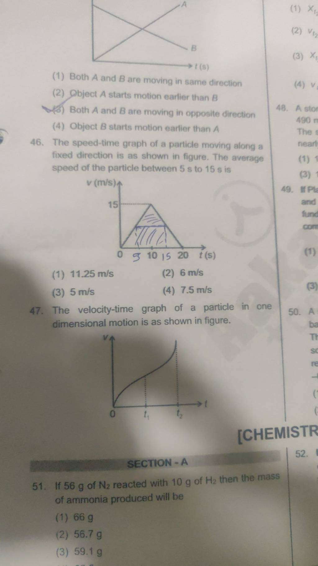 The Velocity Time Graph Of A Particle In One Dimensional Motion Is As Sho