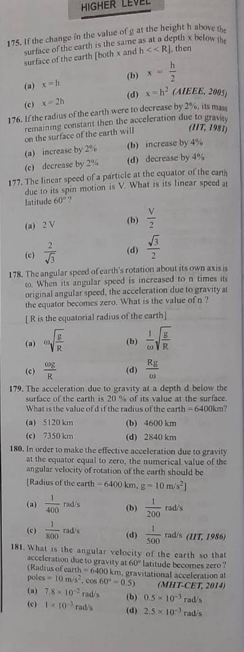 The Angular Speed Of Earths Rotation About Its Own Axis Is ω When Its A