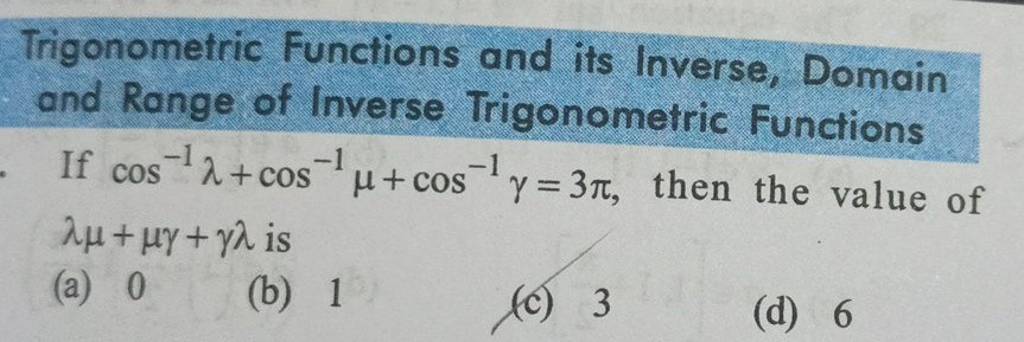 Trigonometric Functions And Its Inverse Domain And Range Of Inverse Trig