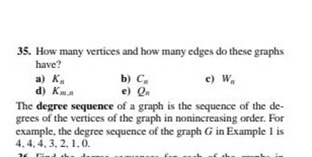 How many vertices and how many edges do these graphs have? | Filo