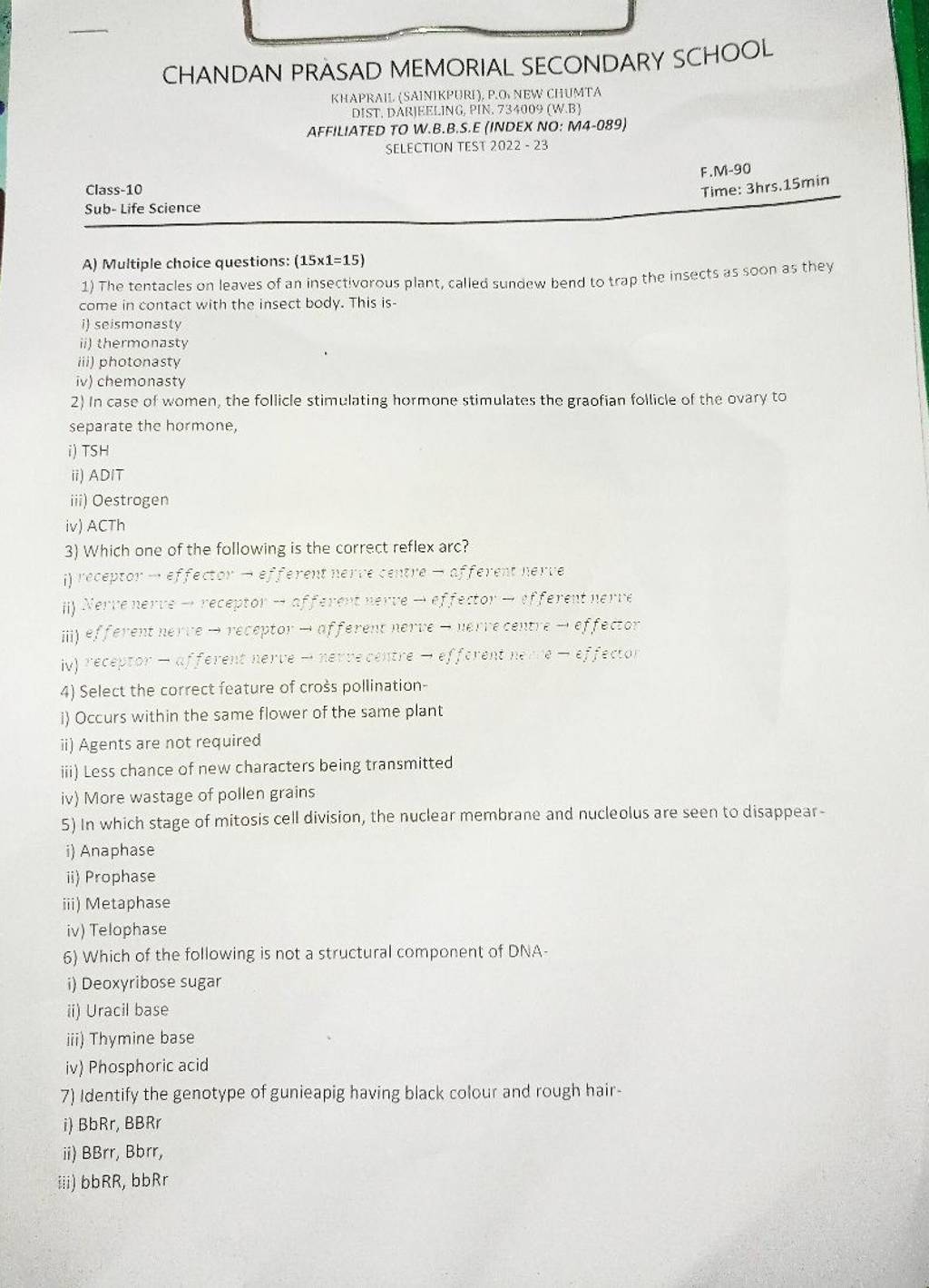 In which stage of mitosis cell division, the nuclear membrane and nucleo..