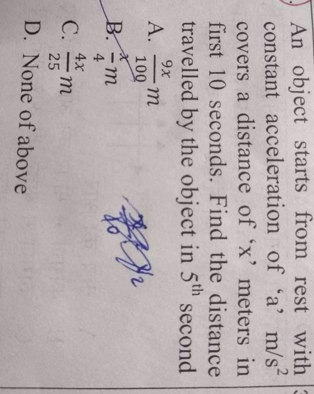 An Object Starts From Rest With Constant Acceleration Of A M S2 Cover