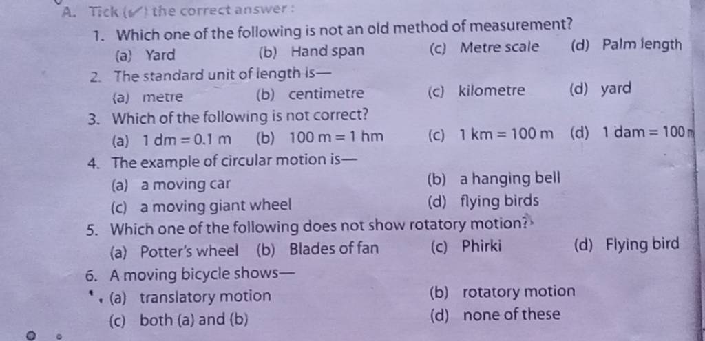 The example of circular motion is- | Filo