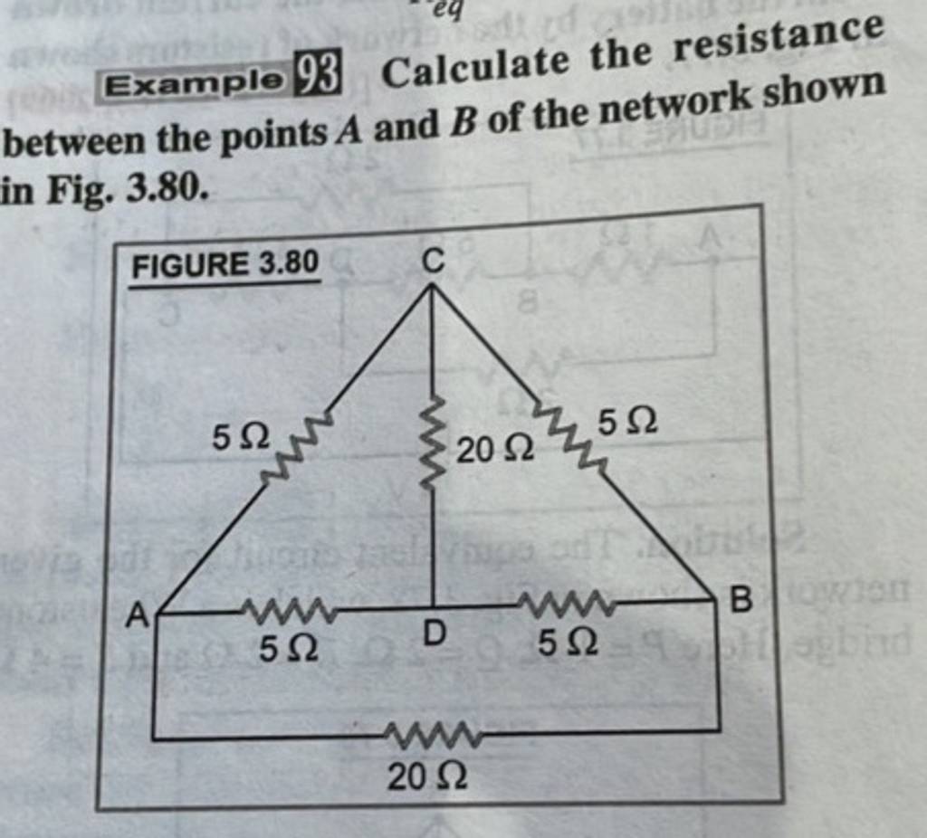 Example 93 Calculate the resistance between the points A and B of the net..