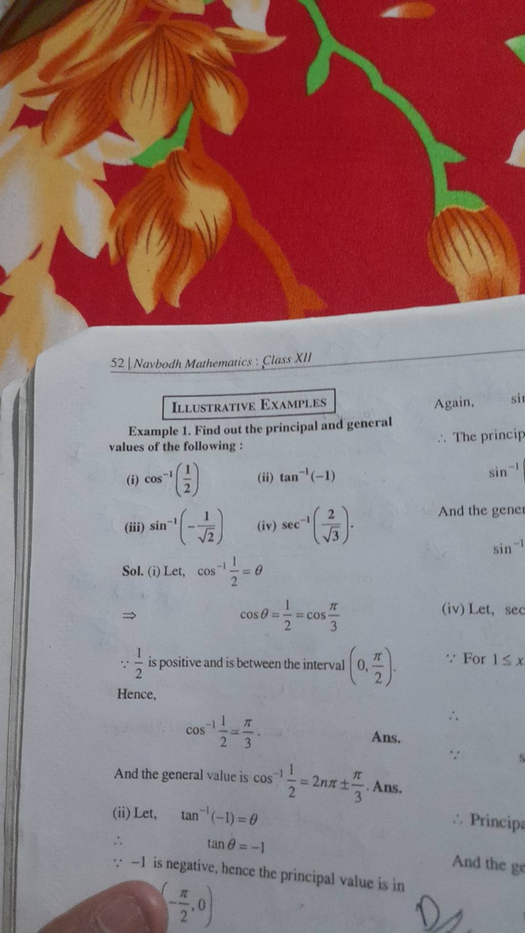52 | Navbodh Mathematics : Class XII ILlustrative EXAMPLES Again, Example..