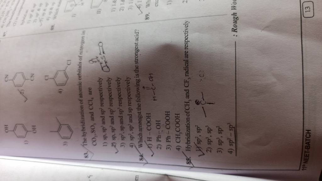 Hybridization of CH3 and CF3 radical are respectively | Filo