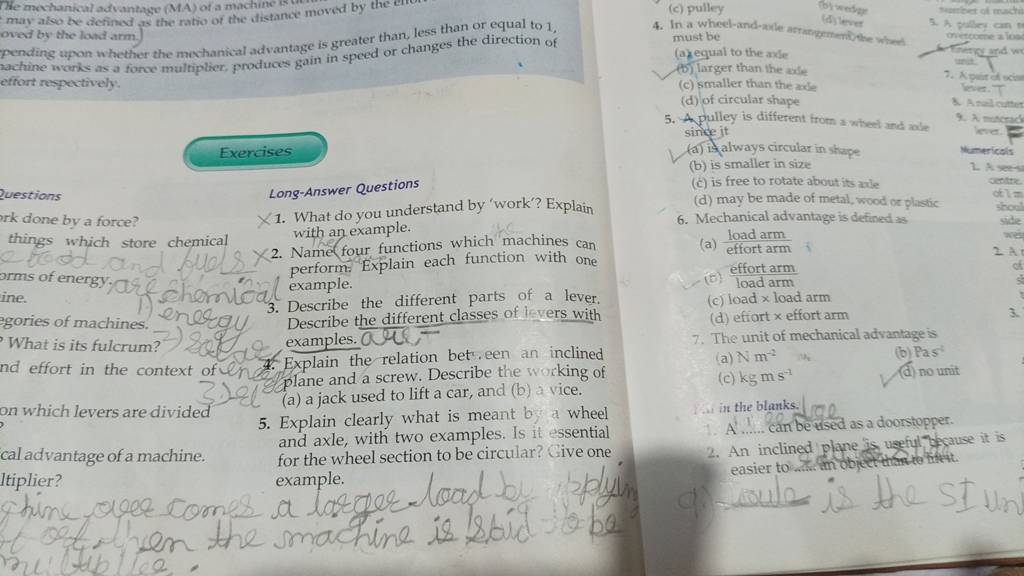 What is its fulcrum? examples. 7. The unit of mechanical advantage is nd