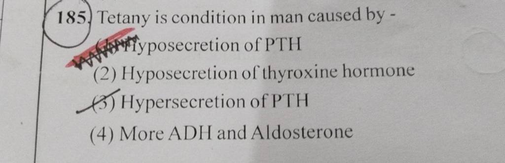185. Tetany is condition in man caused by - | Filo