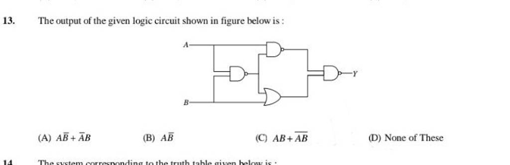 The Output Of The Given Logic Circuit Shown In Figure Below Is Filo