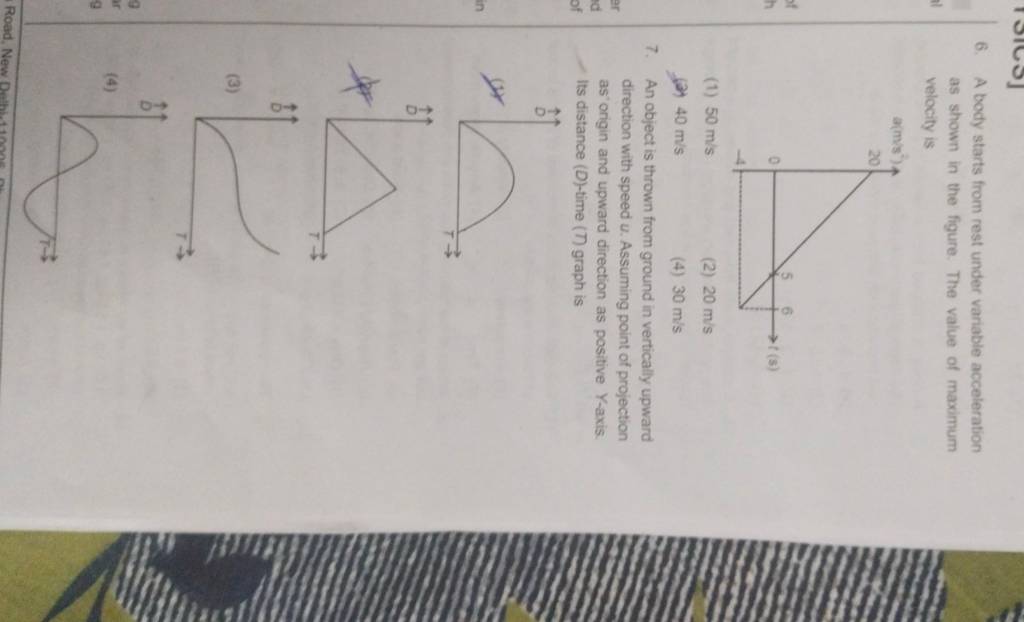 An Object Is Thrown From Ground In Vertically Upward Direction With Speed