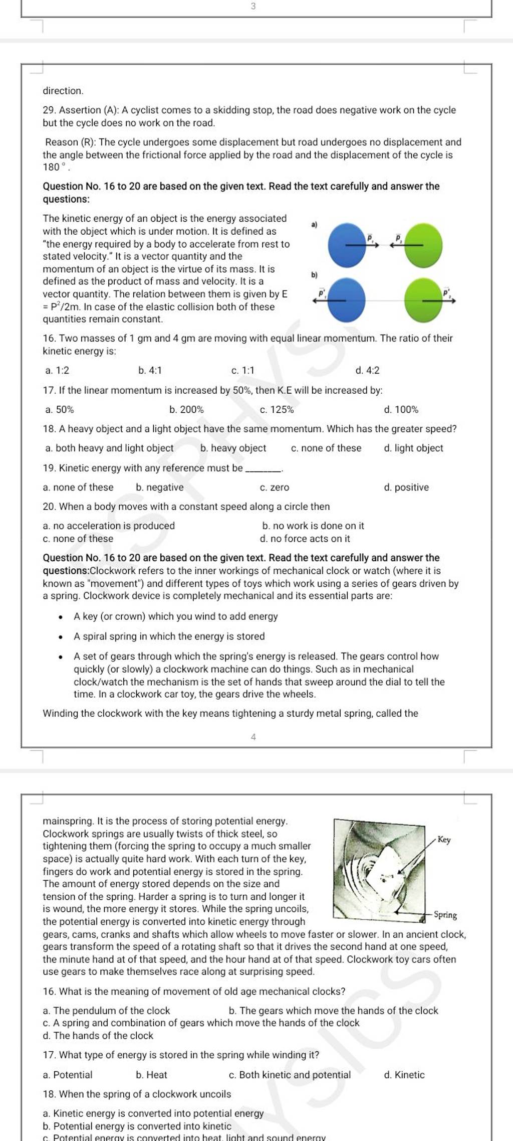 Question No. 16 to 20 are based on the given text. Read the text carefull..