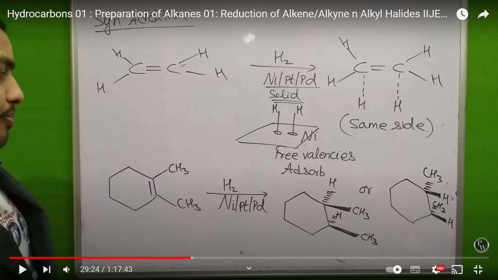 Hydrocarbons 01 : Preparation of Alkanes 01: Reduction of Alkene/Alkyne n..