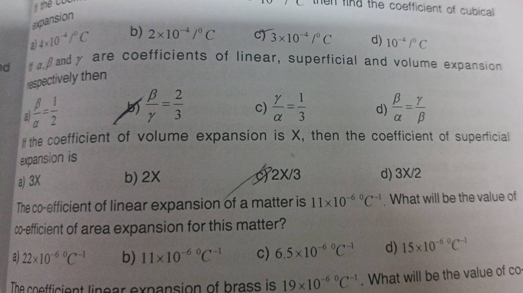 The co-efficient of linear expansion of a matter is 11×10−6C−1. What will..