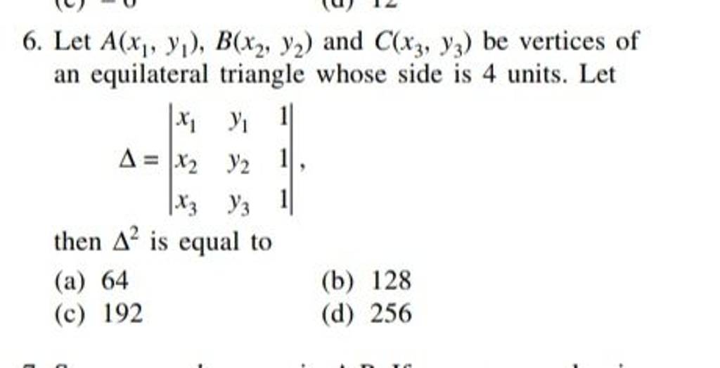 Let A X1 Y1 B X2 Y2 And C X3 Y3 Be Vertices Of An Equilateral Tr