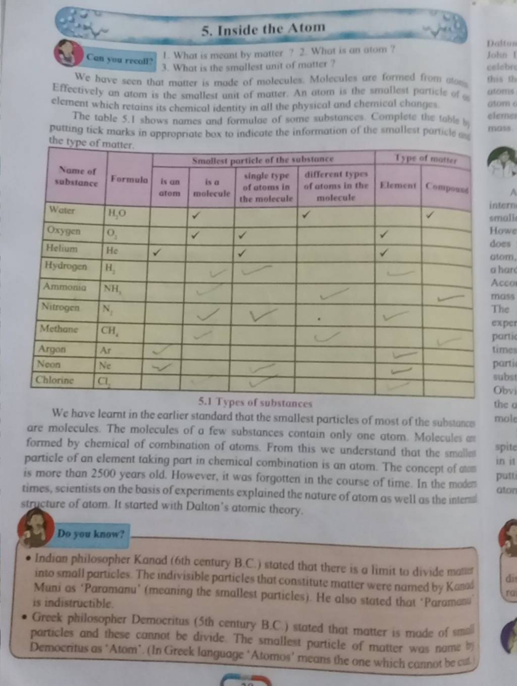 5. Inside the Atom Effectively an atom is the smallest unit of mater. An