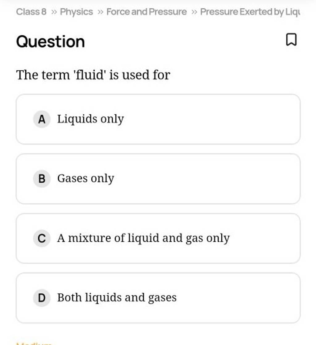 Class 8≫ Physics » Force and Pressure » Pressure Exerted by Liq Question
