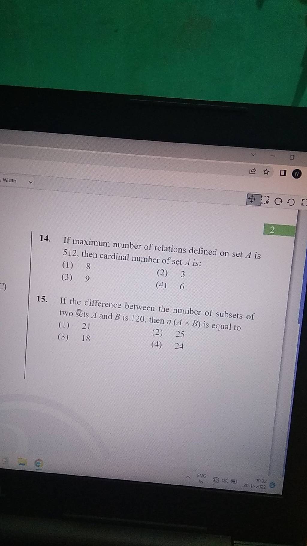 If The Difference Between The Number Of Subsets Of Two Sets A And B Is 12