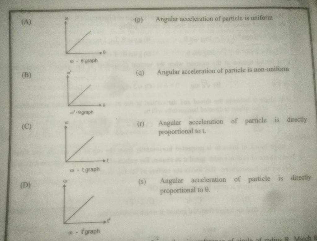 P Angular Acceleration Of Particle Is Uniform B Q Angular Accelerat
