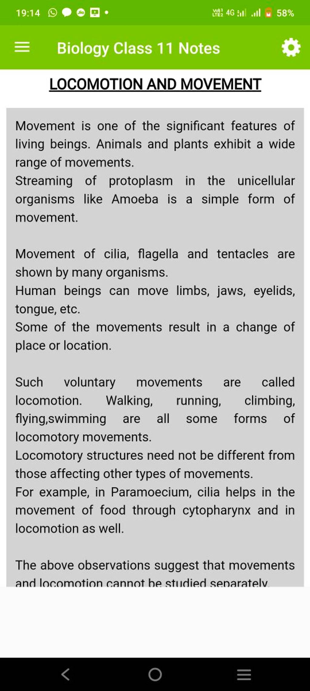 Movement is one of the significant features of living beings. Animals and..