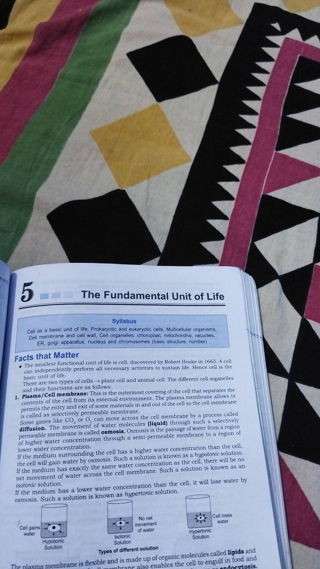 The Fundamental Unit of Life Syllabus Cell as a basic unit of life, Proka..