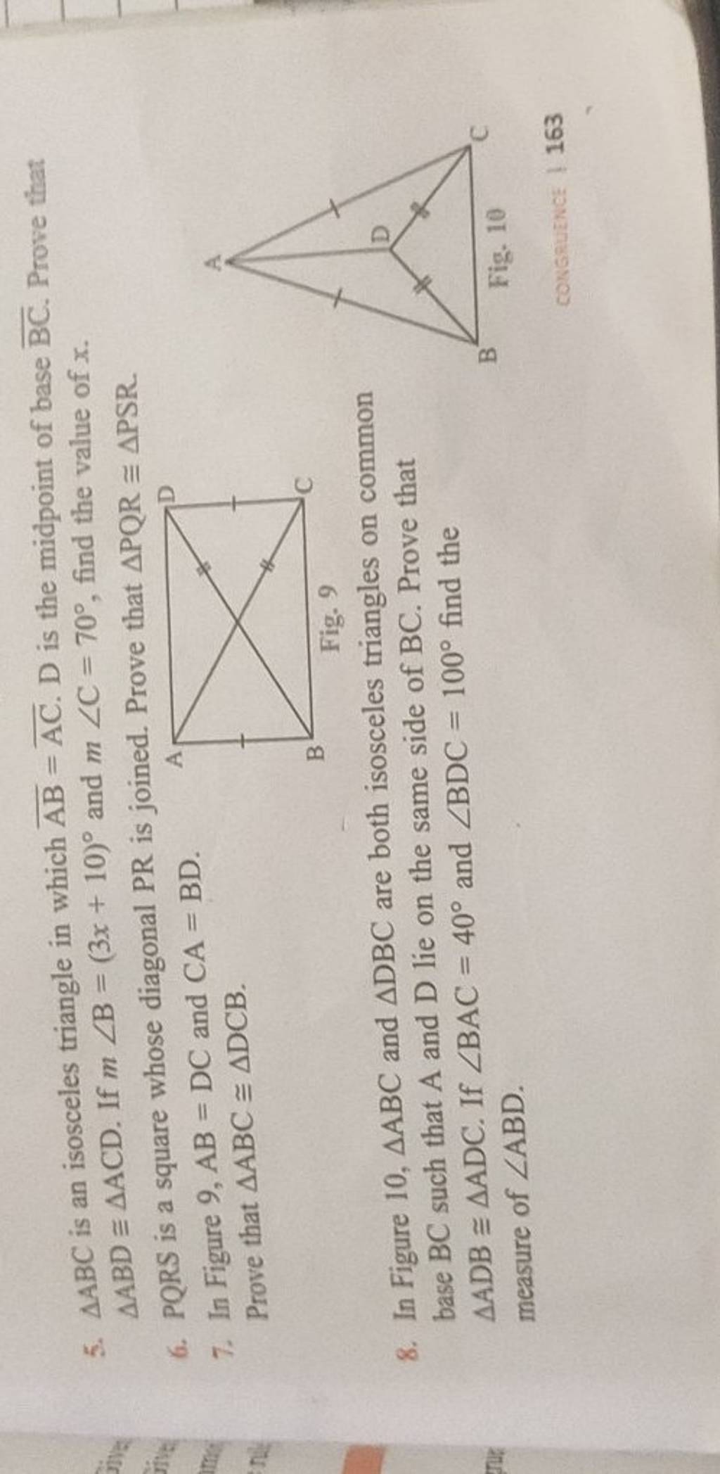 5. ABC is an isosceles triangle in which AB=AC.D is the midpoint of base..
