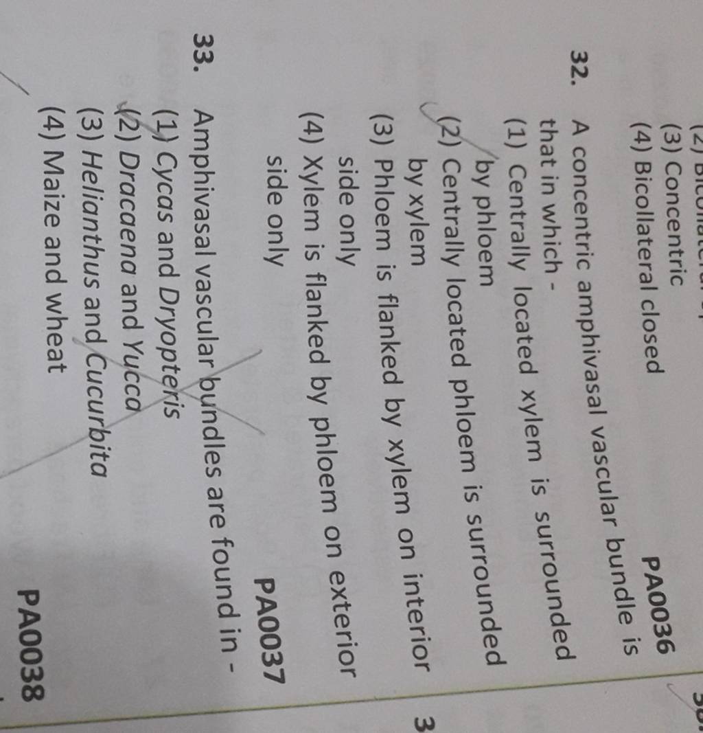A concentric amphivasal vascular bundie is | Filo