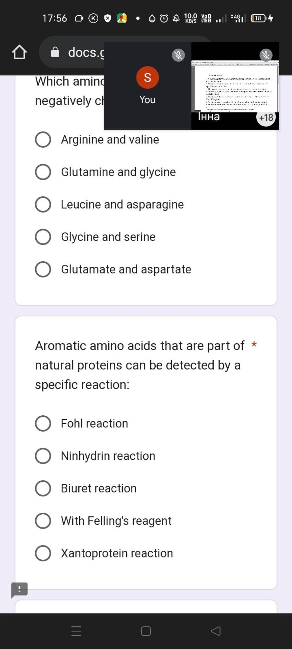 Arginine and valine Glutamine and glycine Leucine and asparagine Glycine