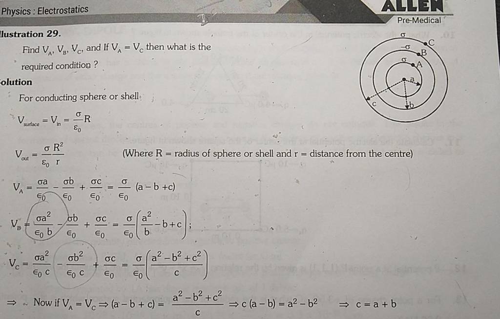 Find VA ,VB ,VC , and If VA =VC then what is the required condition? For..