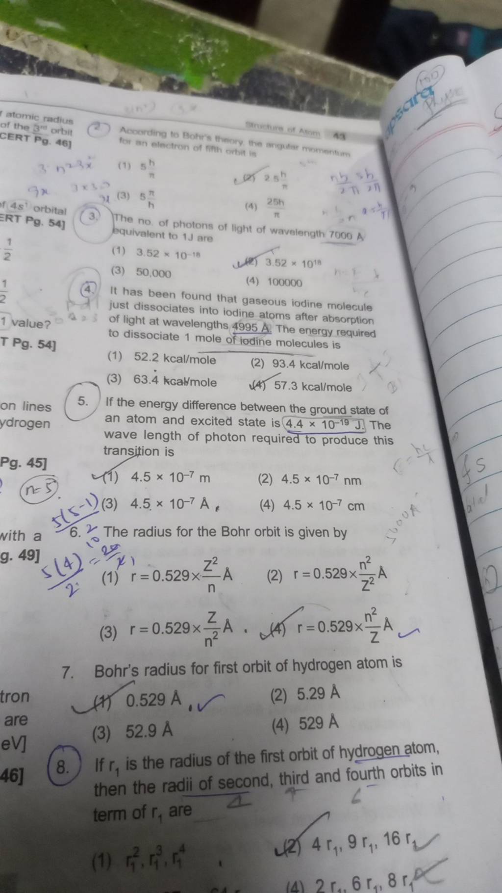 Bohrs Radius For First Orbit Of Hydrogen Atom Is Filo