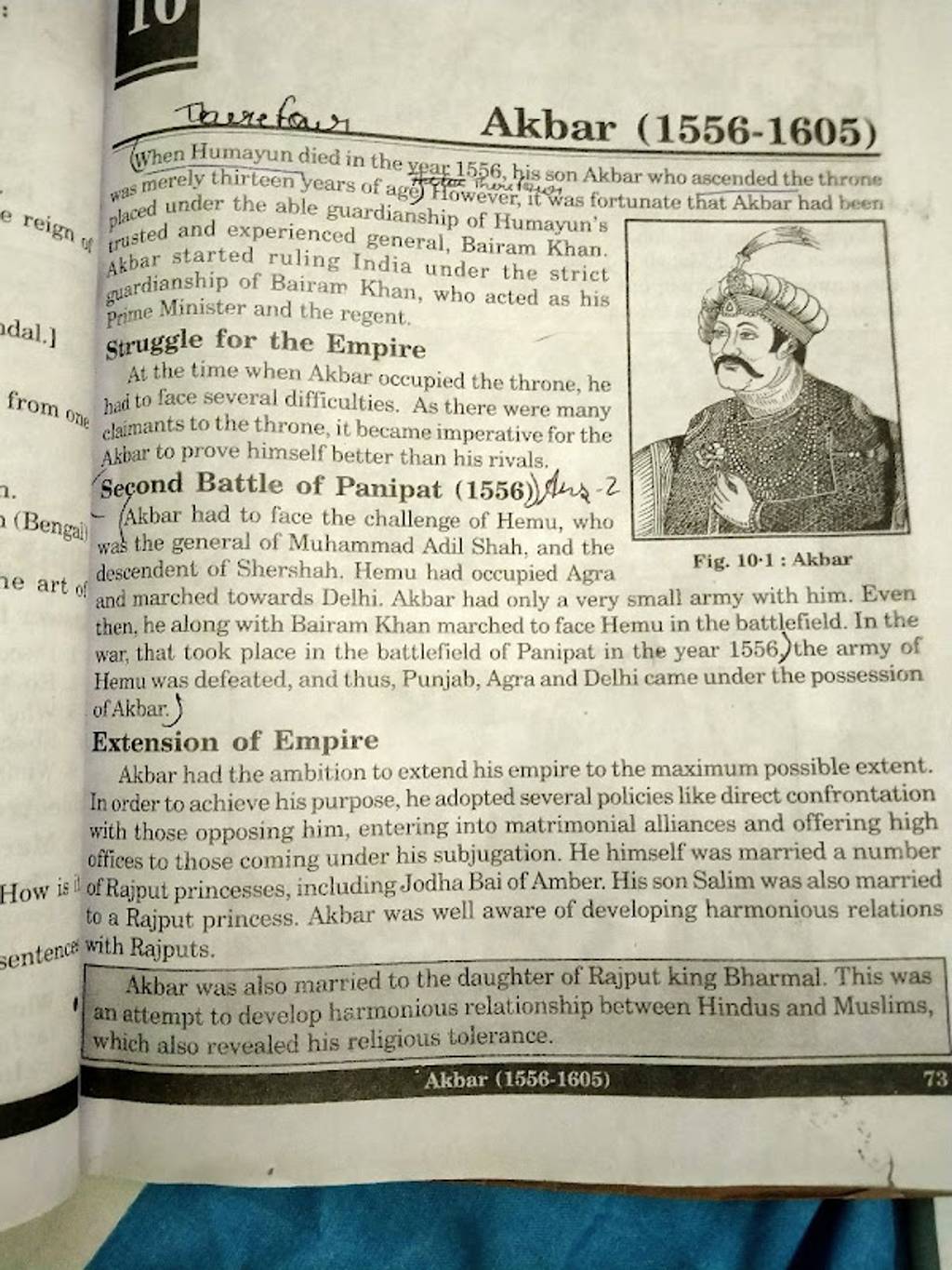 When Humayun died in the year 1556 , his son Akbar who ascended the thron..