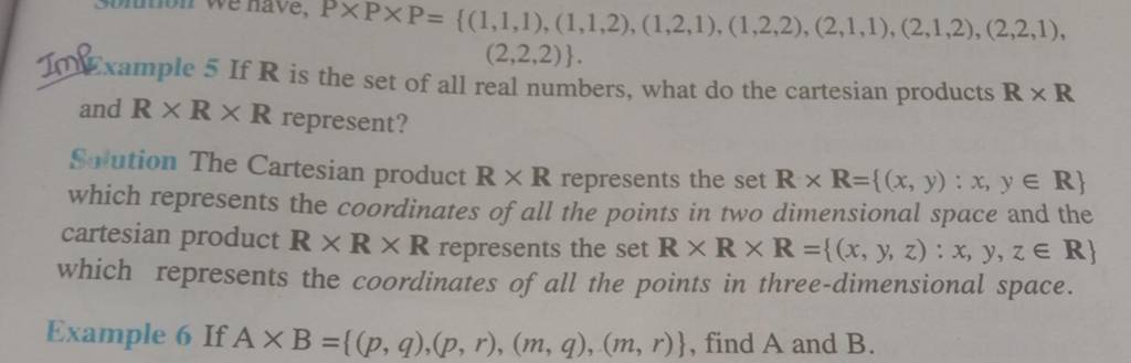 Imfexample 5 If R is the set of all real numbers, what do the cartesian p..