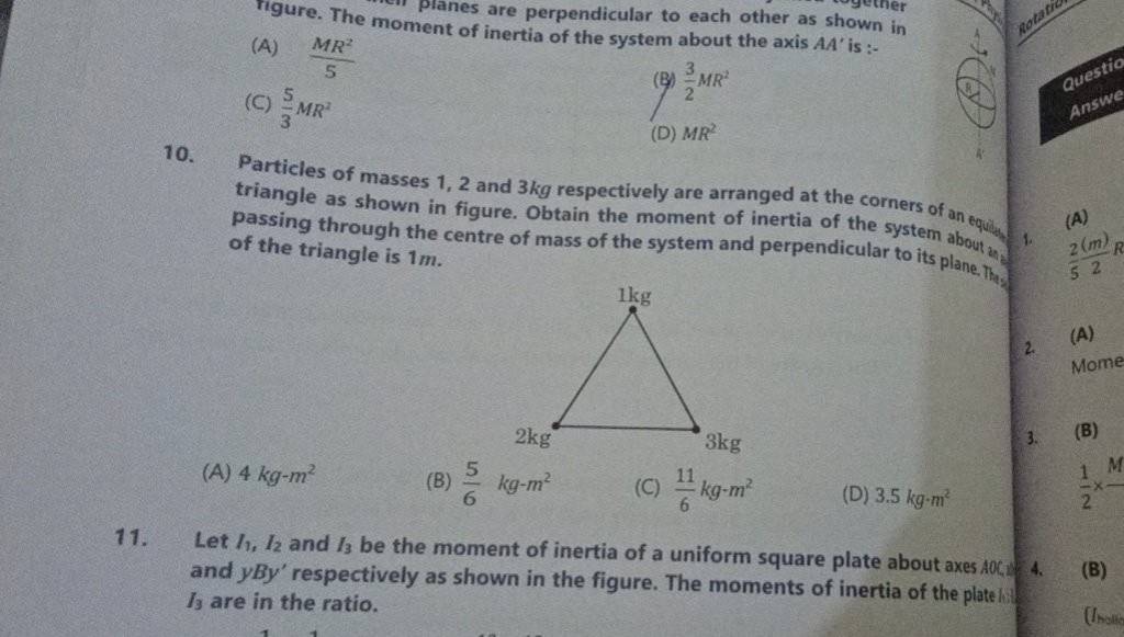 The momentes are perpendicular to each other as shown in | Filo