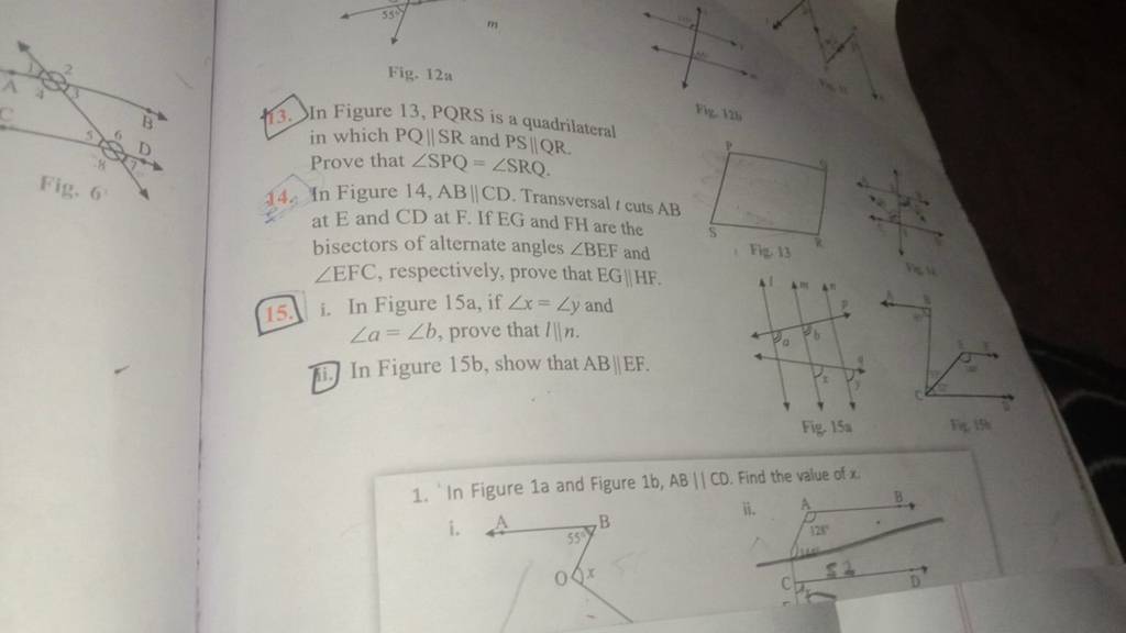 Fig. 12a 133. In Figure 13, PQRS is a quadrilateral in which PQ∥SR and PS..