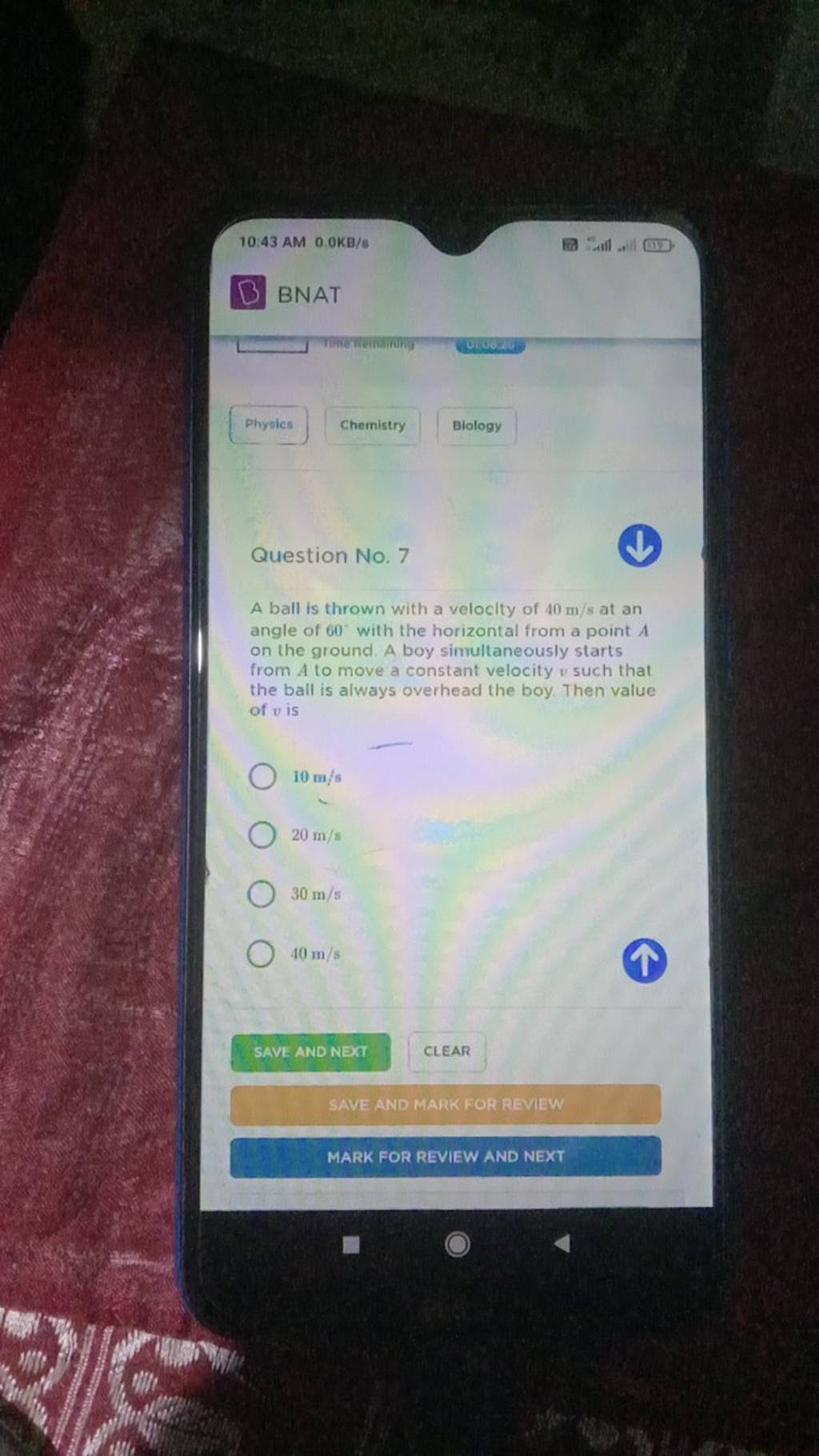 A ball is thrown with a velocity of 40 m/s at an angle of 60∘ with the ho..