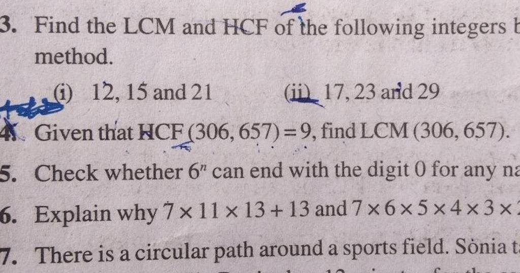 3. Find the LCM and HCF of the following integers method. (i) 12,15 and 2..