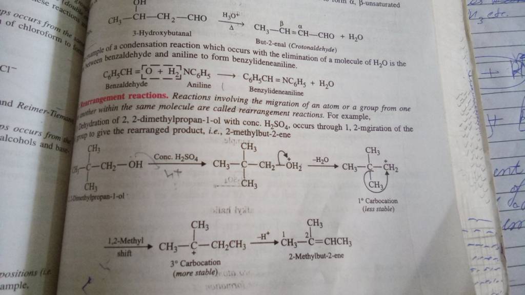 But-2-enal (Crotonaldehyde) ofo of a condensation reaction which occurs w..