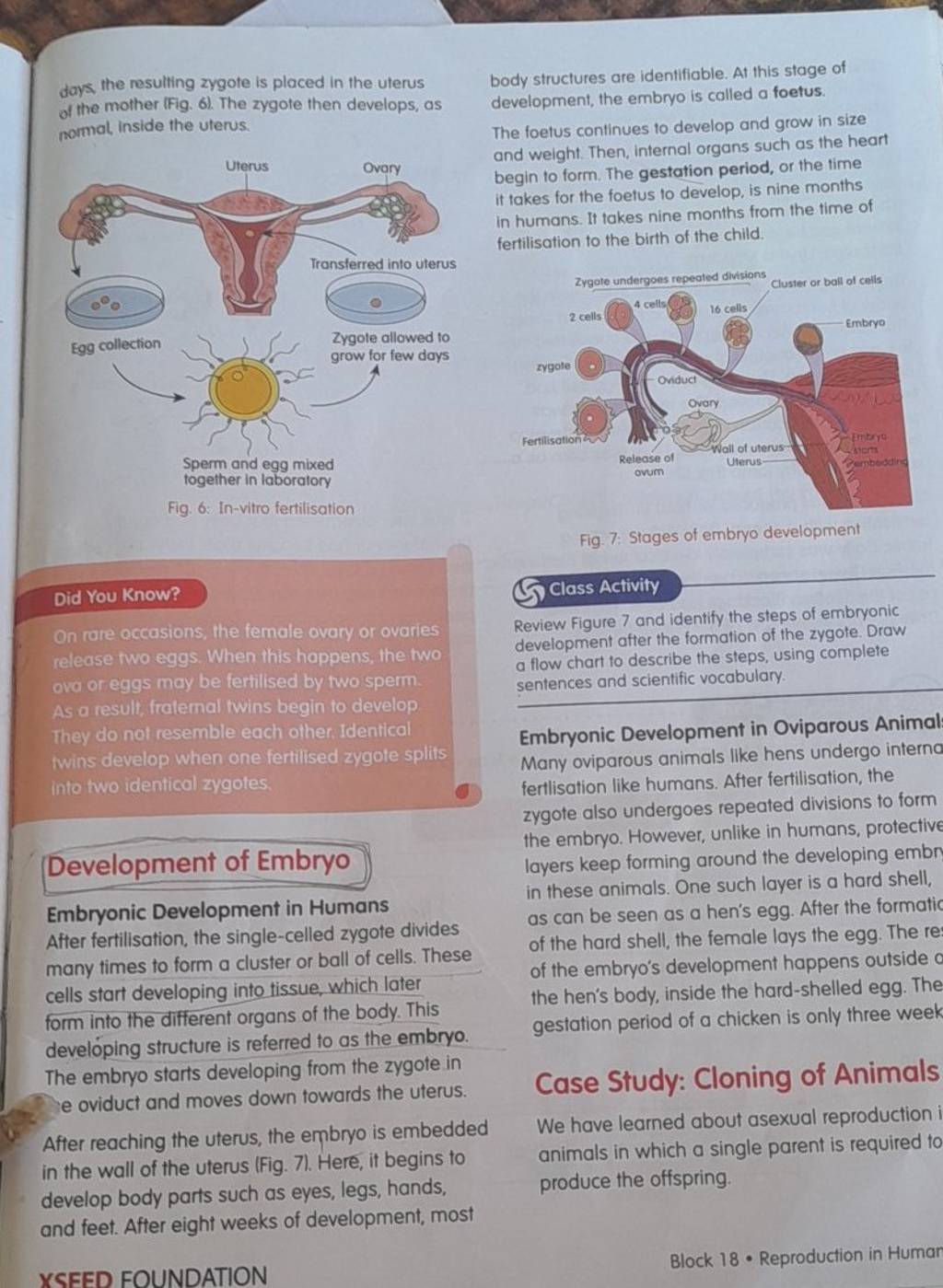days, the resulting zygote is placed in the uterus body structures are id..