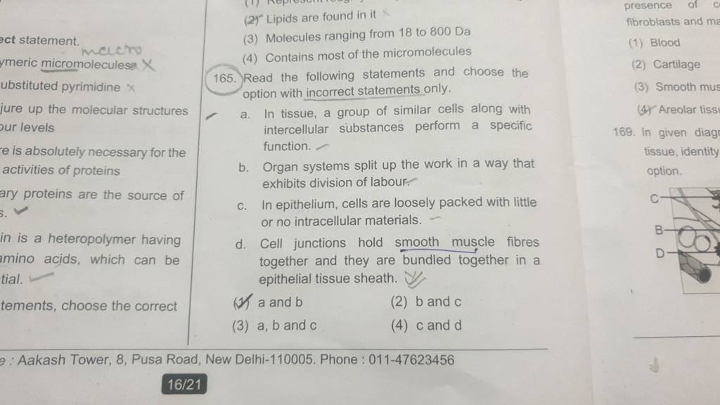 Read the following statements and choose the option with incorrect statem.. Read the following statements and choose the option with incorrect statem..