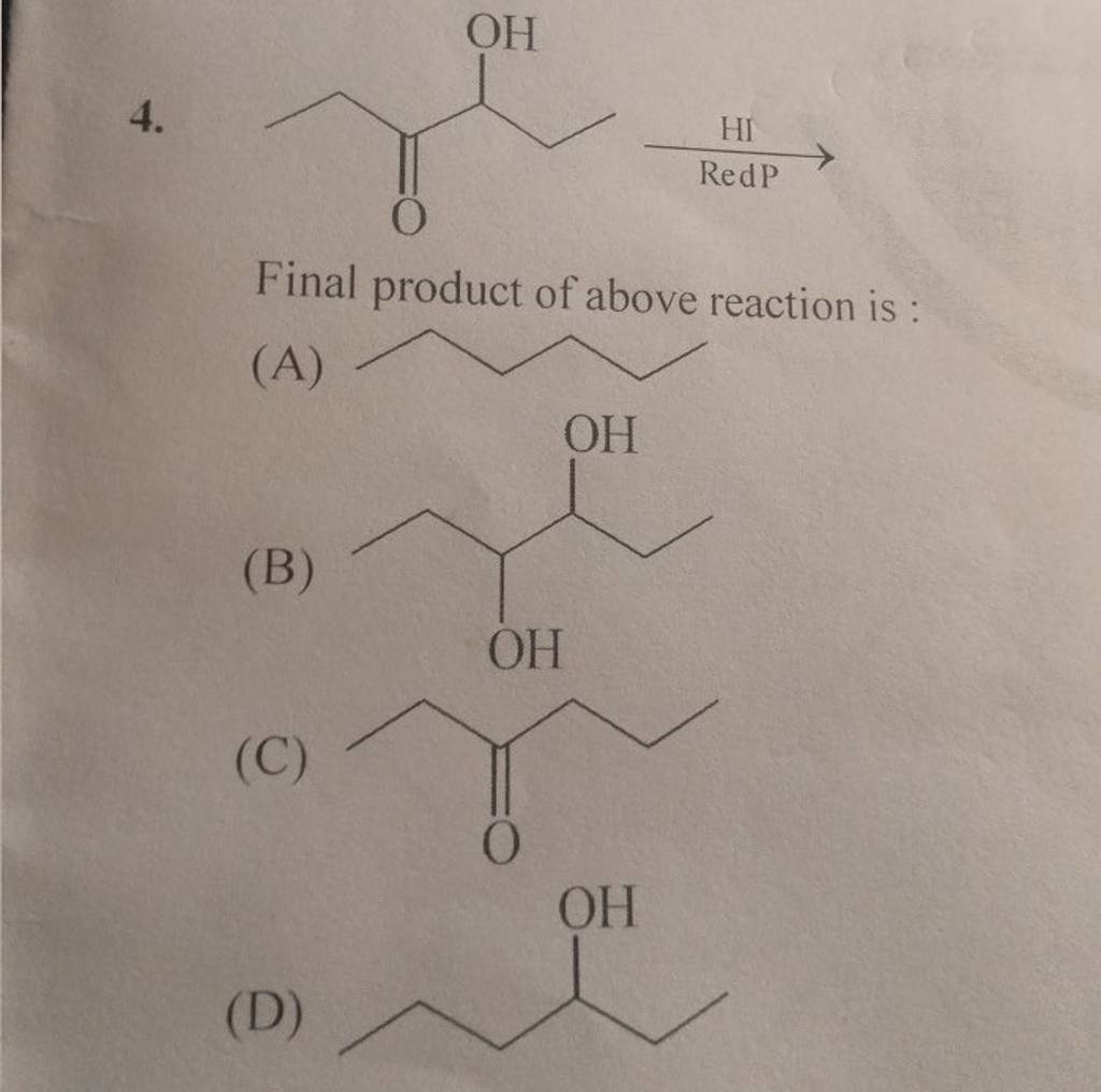 Final product of above reaction is : | Filo