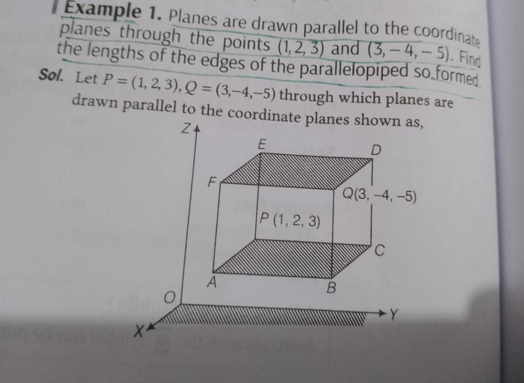Example 1. Planes are drawn parallel to the coordinate planes through the..