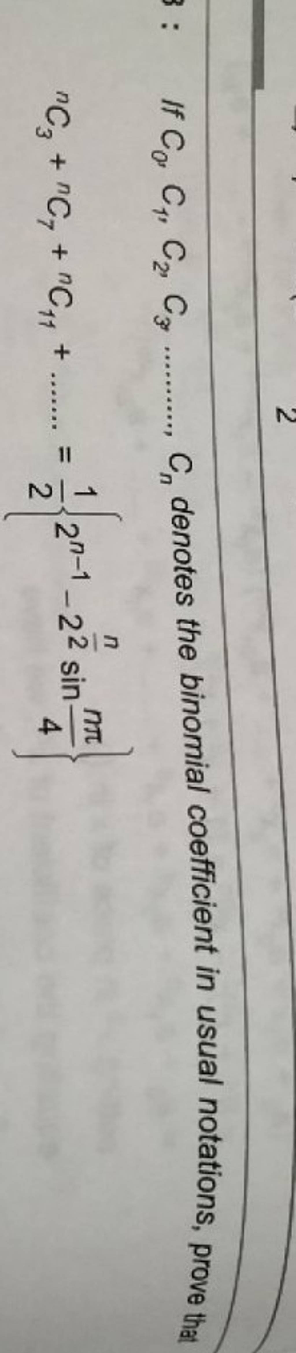 If C0 ,C1 ,C2 ,C3 ,………,Cn denotes the binomial coefficient in usual nota..